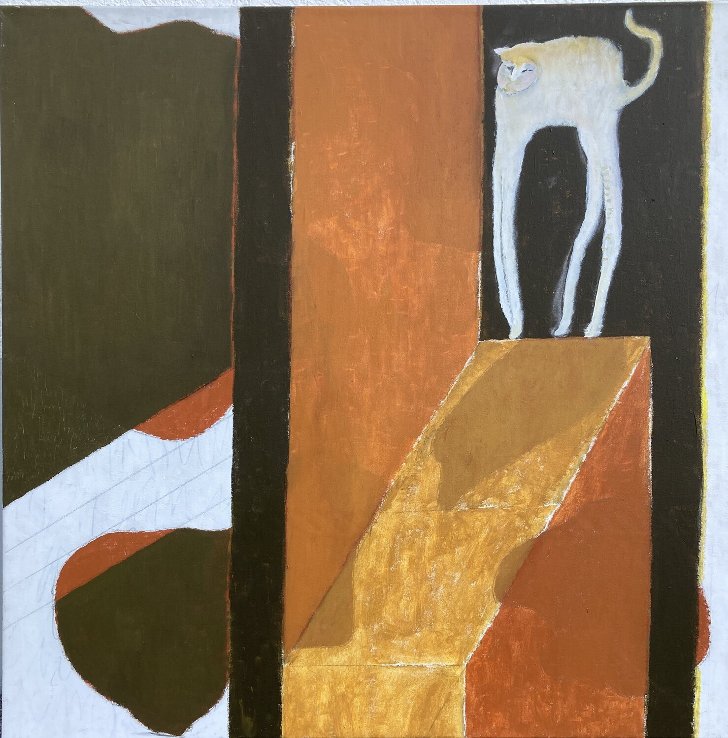 Katze hinterm Ofen by Luise Kloos (2022) : Painting Acrylic on Canvas ...