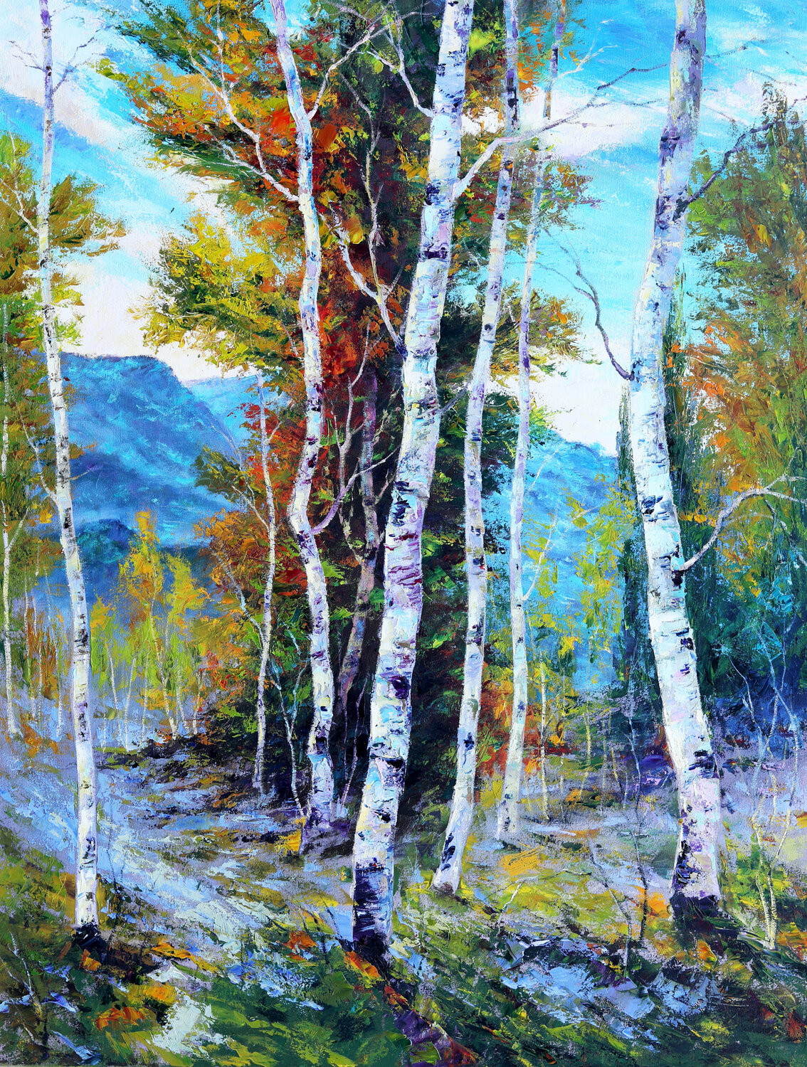 Sibirische Birken im Sommerkleid by Dusko Pavic (2020) : Painting Oil ...