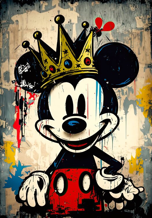 Mickey Mouse Basquiat by Cheeky Bunny (2023) : Painting Acrylic, Ink on ...