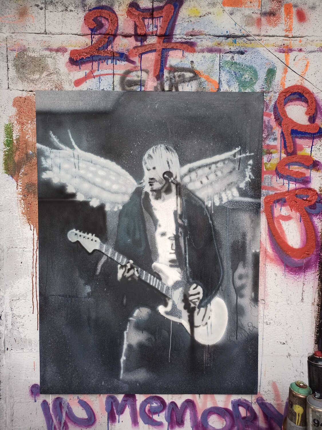The 27 Club, Kurt Cobain by Giuseppe Valia (2022) : Painting Spray ...
