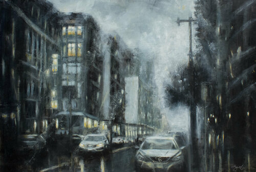 Blue Symphony by Angela Suto (2021) : Painting Oil on Wood - SINGULART