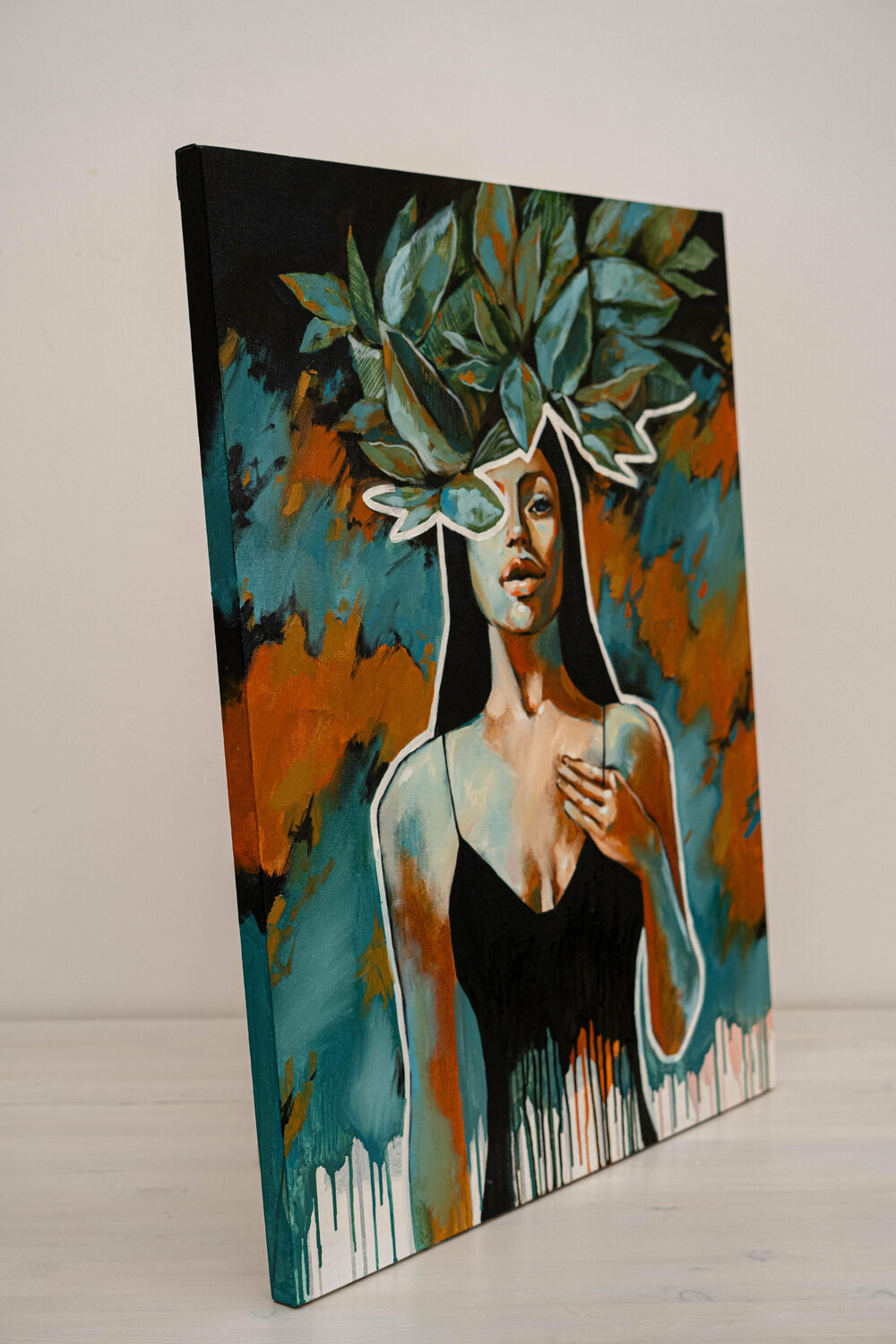 BRIGHT FREEDOM - colorful woman wall art, tropical queen portrait ...