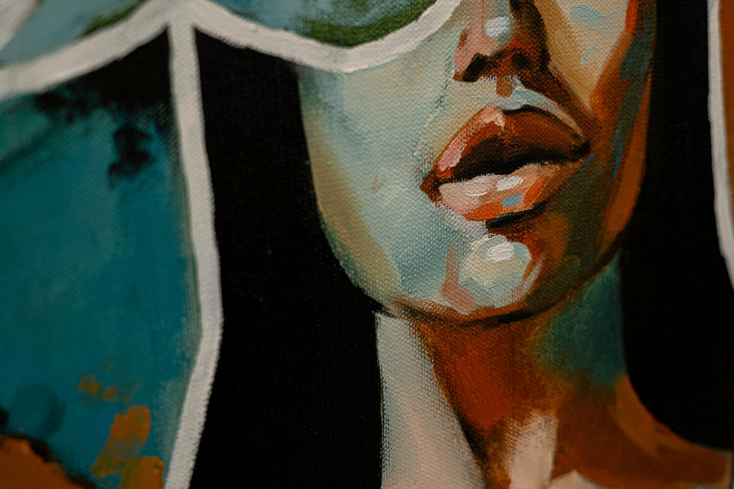 BRIGHT FREEDOM - colorful woman wall art, tropical queen portrait ...