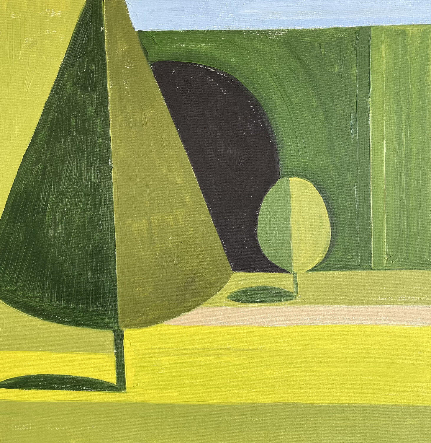 Two trees with shadows by Adrianne Lobel (2021) : Painting Oil on ...