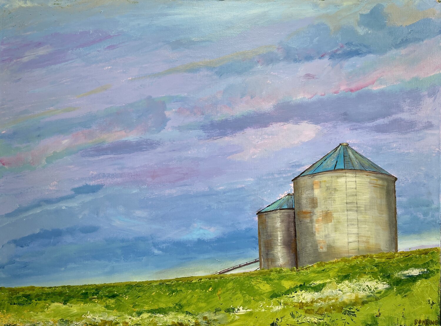 Setting Silos by James Bohling (2020) : Painting Acrylic on Canvas ...