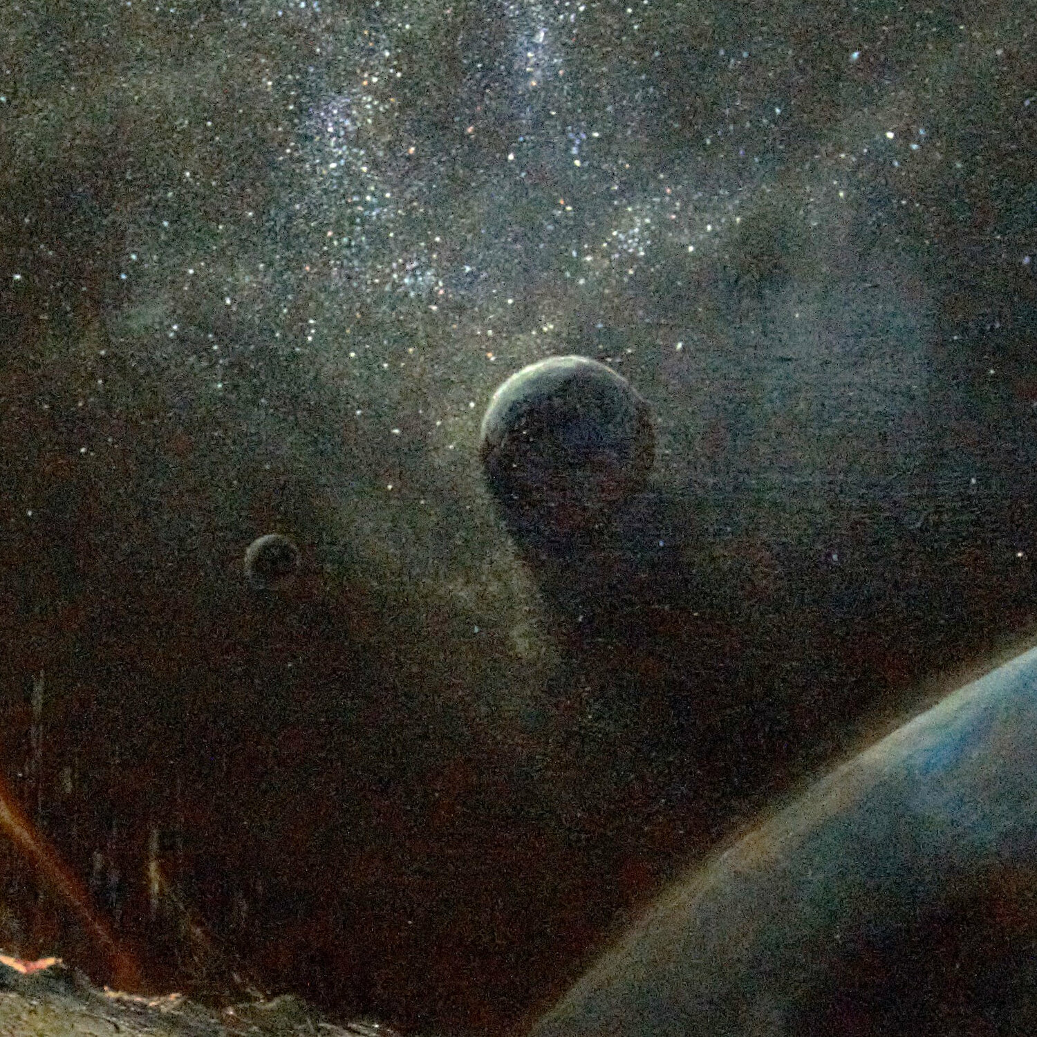 Outer space civilization in the universe. Original oil painting by ...
