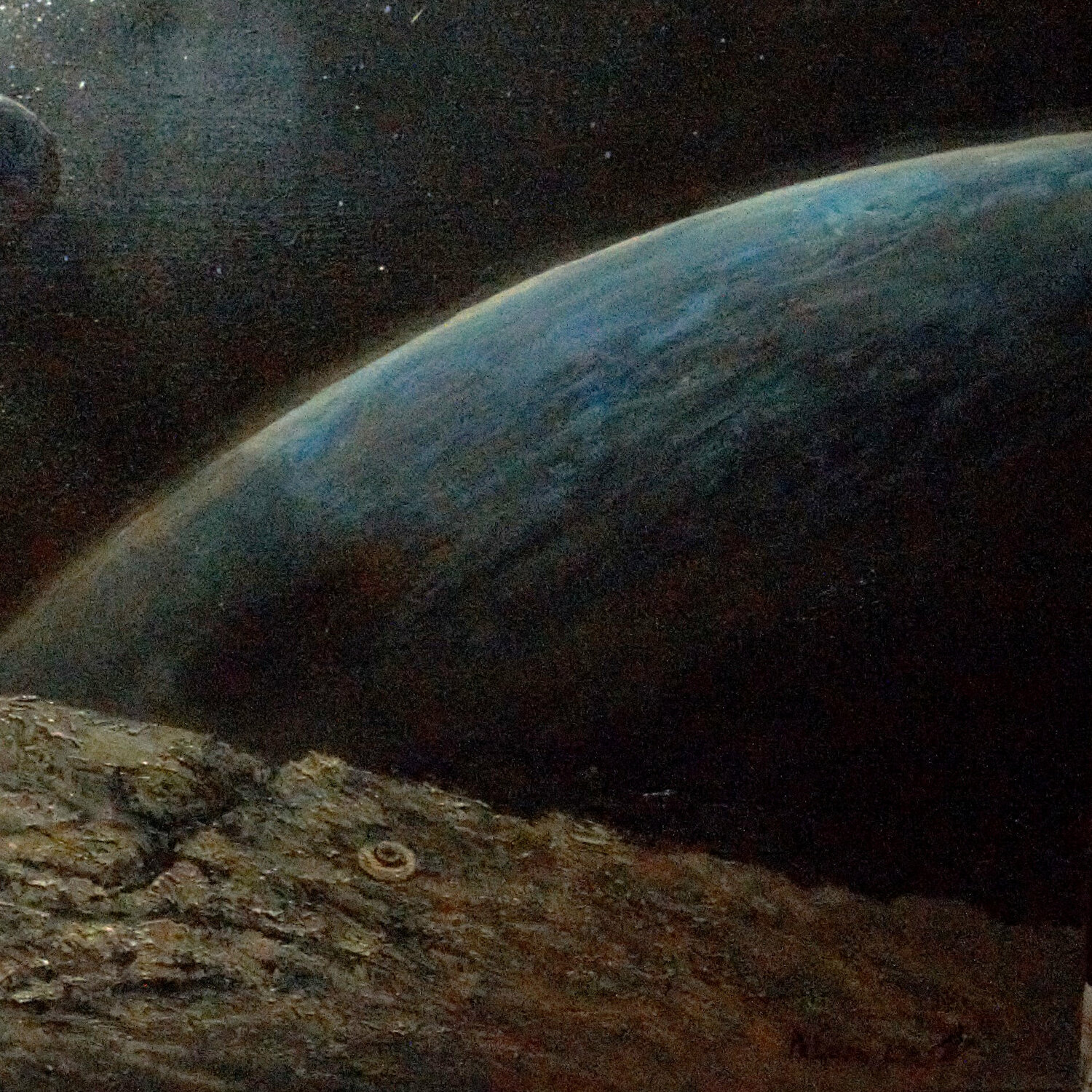 Outer space civilization in the universe. Original oil painting by ...