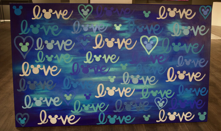 Mickey Love Blue (Panoramic) by Lisa Turin (2021) : Painting Acrylic ...