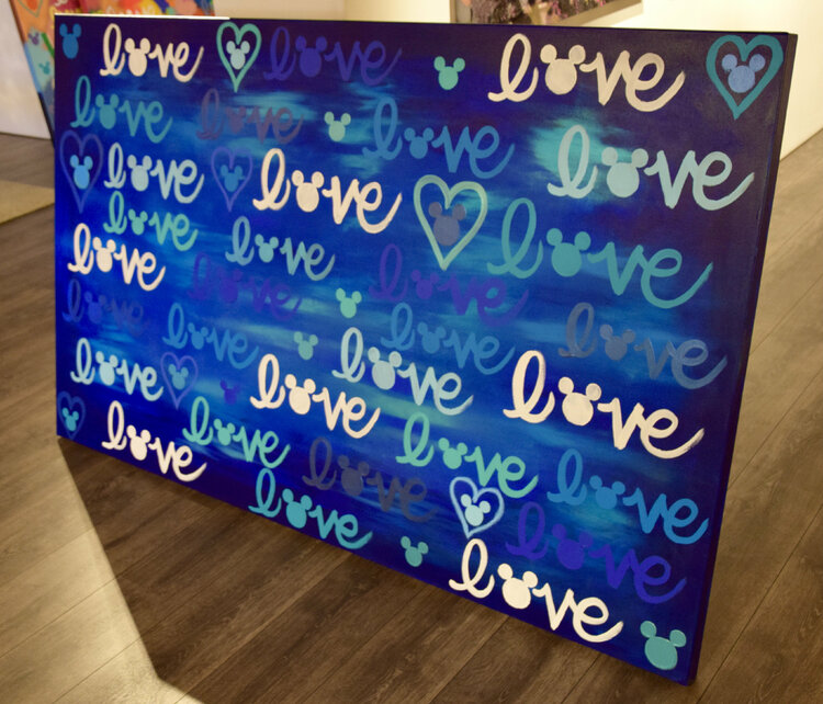 Mickey Love Blue (Panoramic) by Lisa Turin (2021) : Painting Acrylic ...