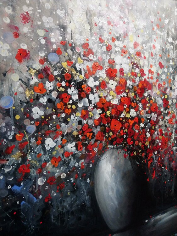 Fleurs au coeur noir de Eric Bruni (2021) : Peinture Acrylique, Huile ...