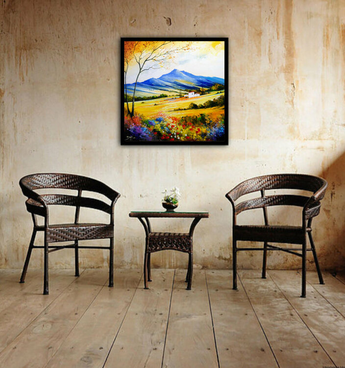 La montagne bleue n°02 by Eric Bruni (2018) : Painting Acrylic, Oil on ...