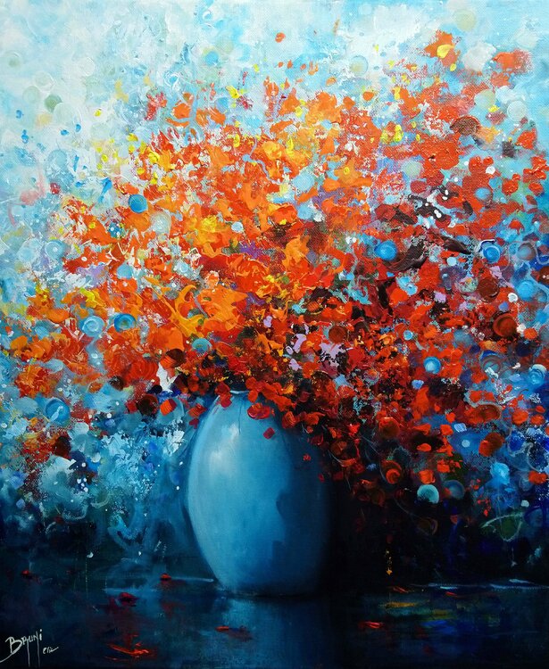 Bouquet Symphonie by Eric Bruni (2020) : Painting Acrylic, Oil on ...