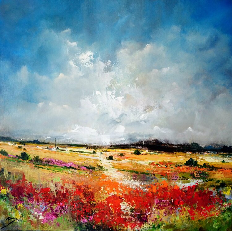 Plaine fleurie de Eric Bruni (2020) : Peinture Acrylique sur Toile ...