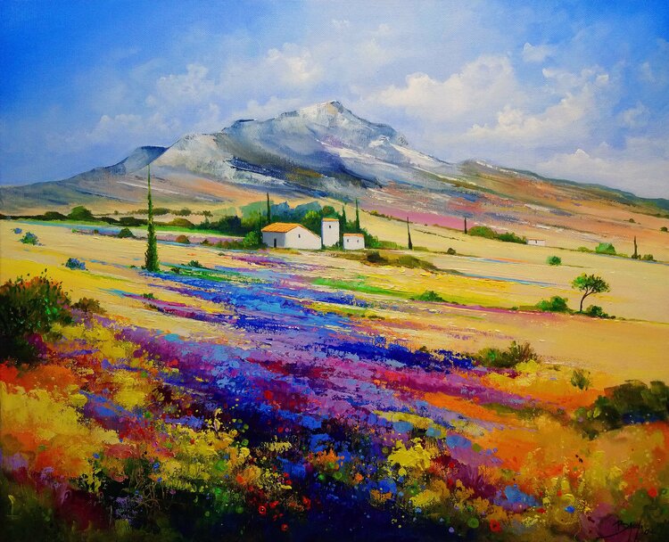 Prairie fleurie by Eric Bruni (2020) : Painting Oil on Canvas - SINGULART