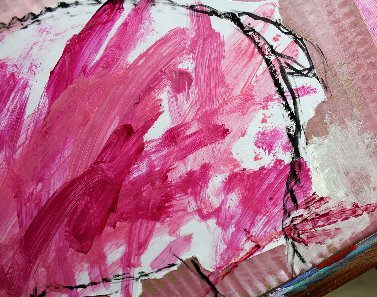 Pink tapir by Irina Tsypilova (2022) : Work on Paper Acrylic, Collage ...