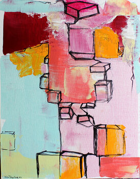 Pink tapir by Irina Tsypilova (2022) : Work on Paper Acrylic, Collage ...