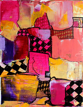 Pink tapir by Irina Tsypilova (2022) : Work on Paper Acrylic, Collage ...