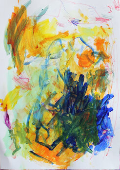 Pink tapir by Irina Tsypilova (2022) : Work on Paper Acrylic, Collage ...