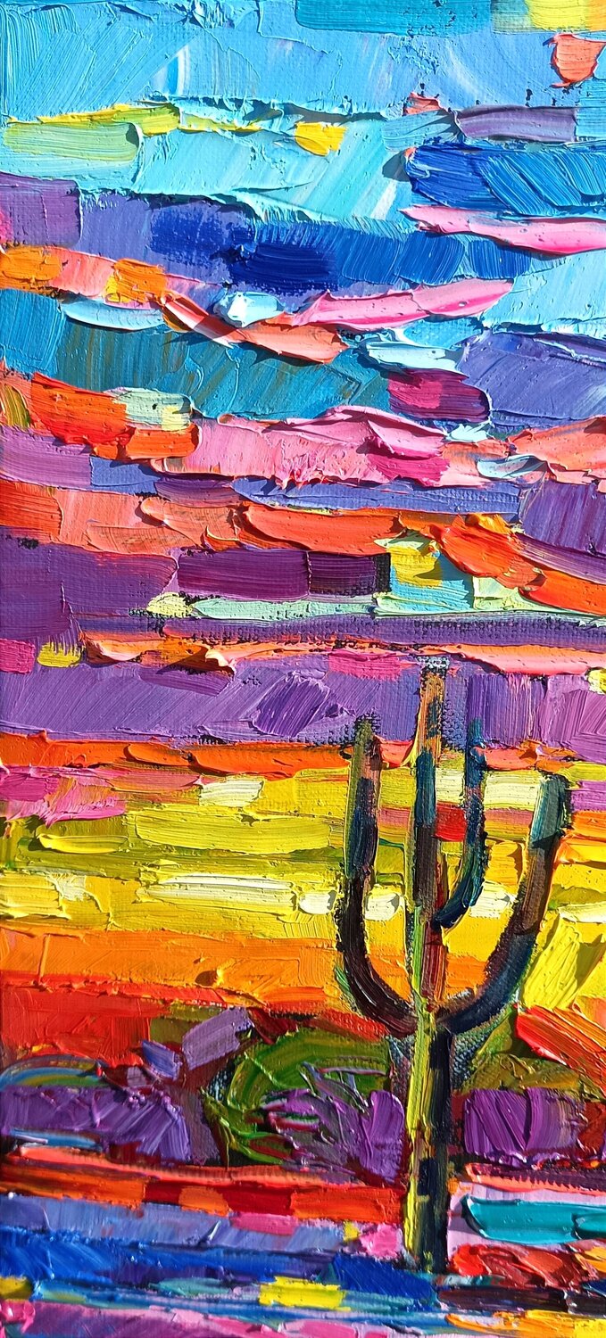 Arizona sunset 5 by Vanya Georgieva (2023) : Painting Oil on Linen - SINGULART