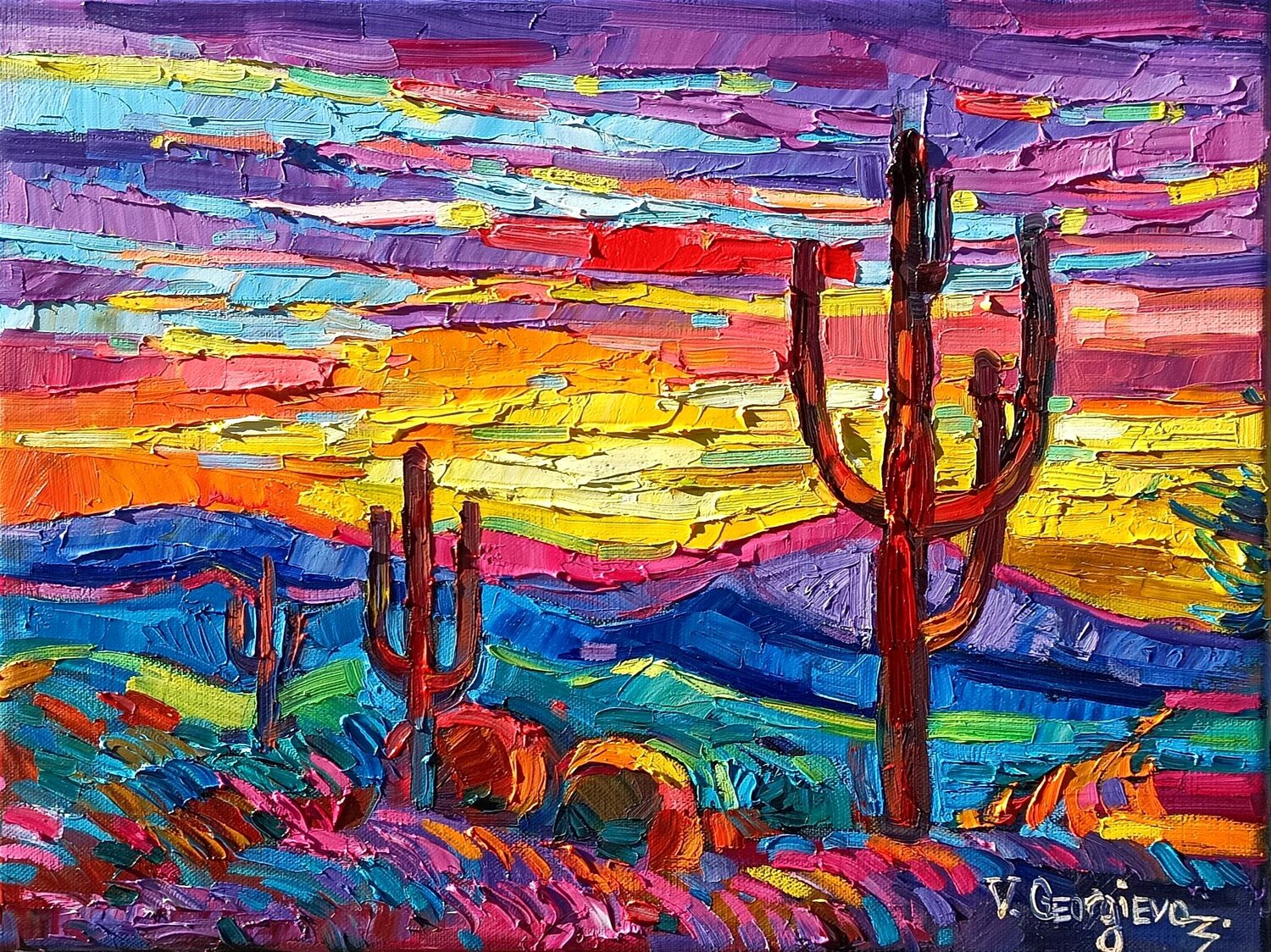 Arizona sunset 4 by Vanya Georgieva (2023) : Painting Oil on Linen ...