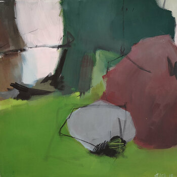 GreenLand 4 by Kerstin Grobler (2018) : Painting Gouache on Canvas ...