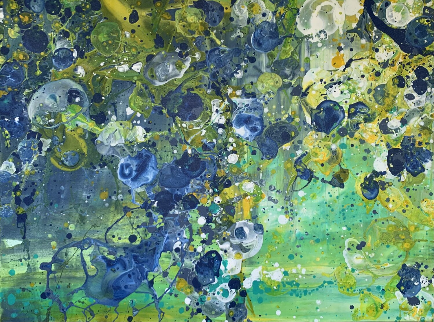 Blue Symphonie by Sandra Lederer (2022) : Painting Acrylic, Lacquer on ...