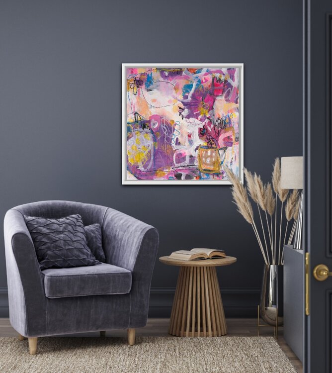 Golden vase by Marisol Evora (2022) : Painting Acrylic, Oil on Canvas ...