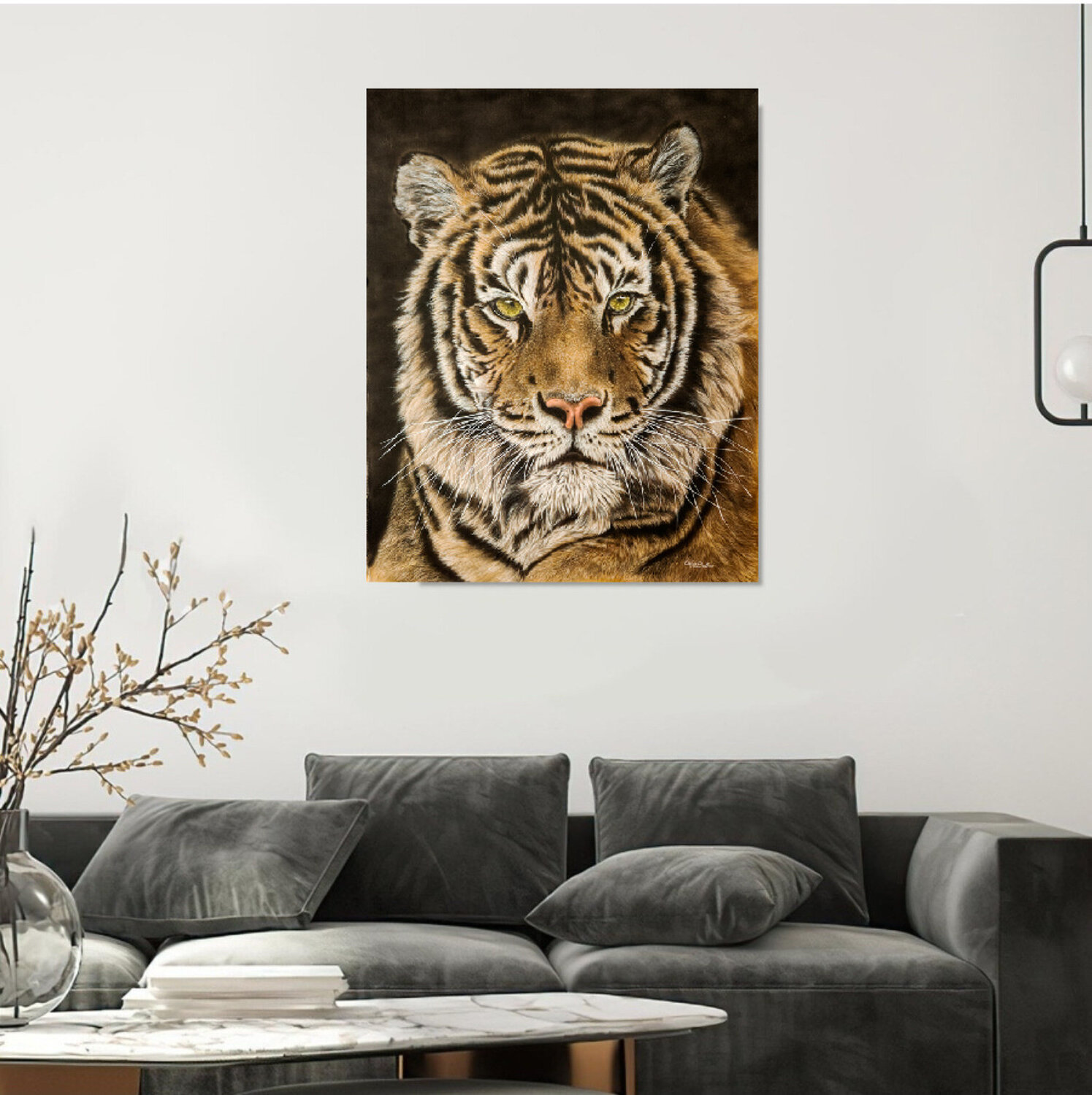 Tiger "Wisdom" - Silk Painting by Olga Belova (2022) : Work on Paper ...