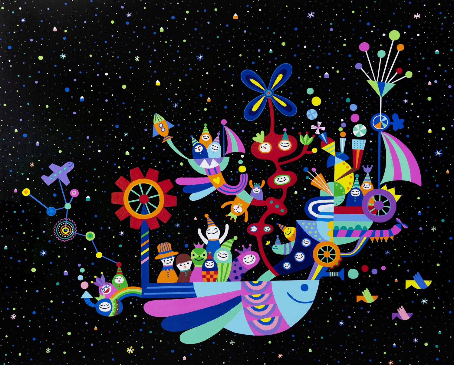 Beautiful flight by Jeehyun Kim (2022) : Painting Acrylic on Canvas - SINGULART