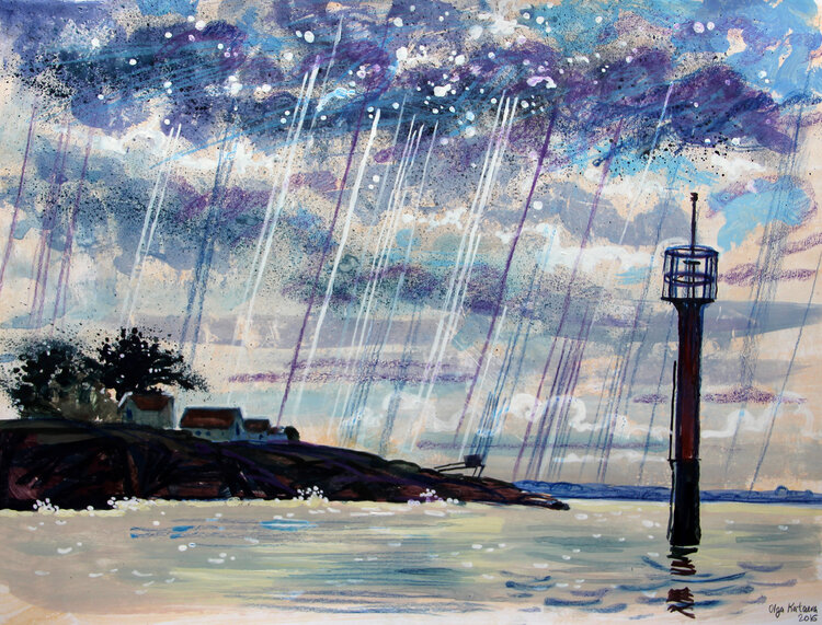 Pluie au bord de l'océan / Rain by the Ocean Shore by Olga Kataeva ...