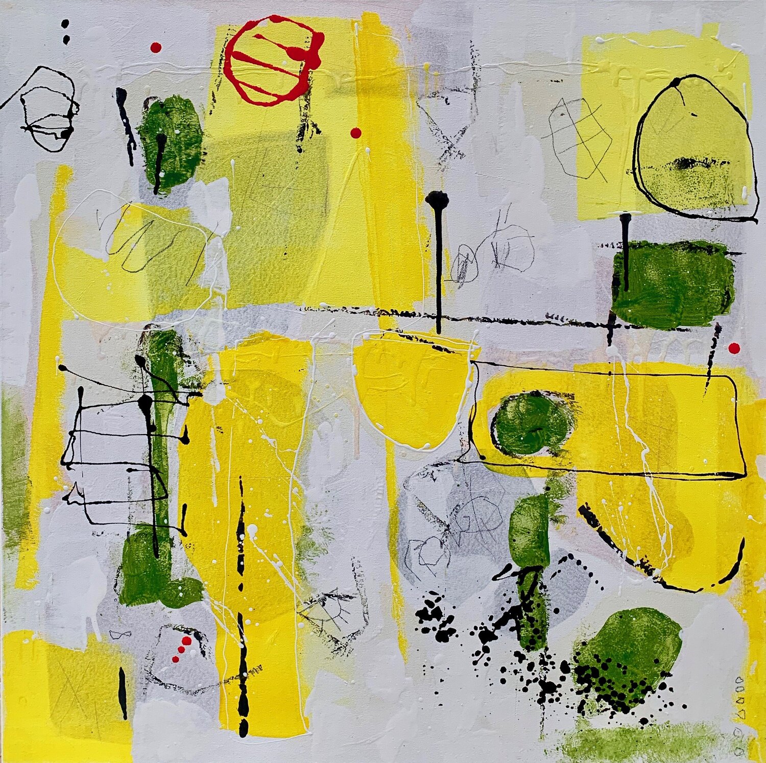 A selection of contemporary paintings in shades of yellow