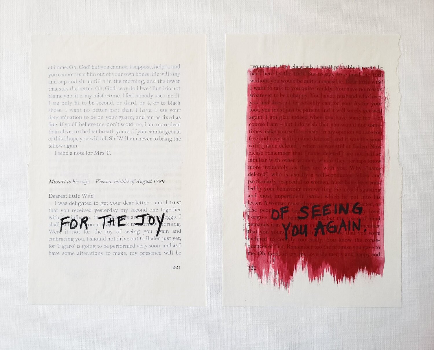 Love Letters - Mozart to his Wife, Vienna, middle of August 1789 by ...