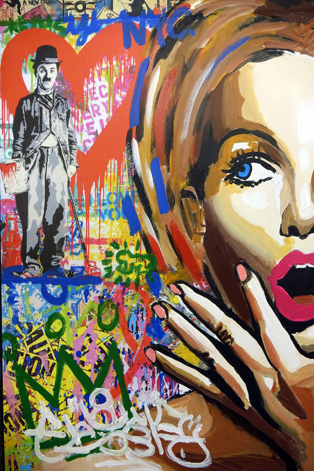 Graffiti Face by Wojtek Babski (2023) : Painting Acrylic, Collage on ... Graffiti Face by Wojtek Babski (2023) : Painting Acrylic, Collage on ...