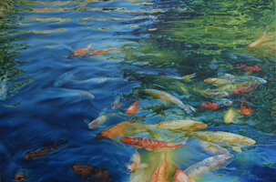 Aquatic Calligraphy by Catherine Kirkwood (N.D) : Painting Oil on ...