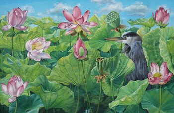 Aquatic Calligraphy by Catherine Kirkwood (N.D) : Painting Oil on ...