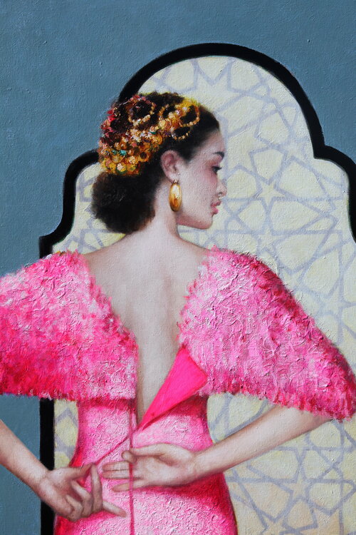 The Pink Dress by Emil Aziz (2020) : Painting Oil on Canvas - SINGULART