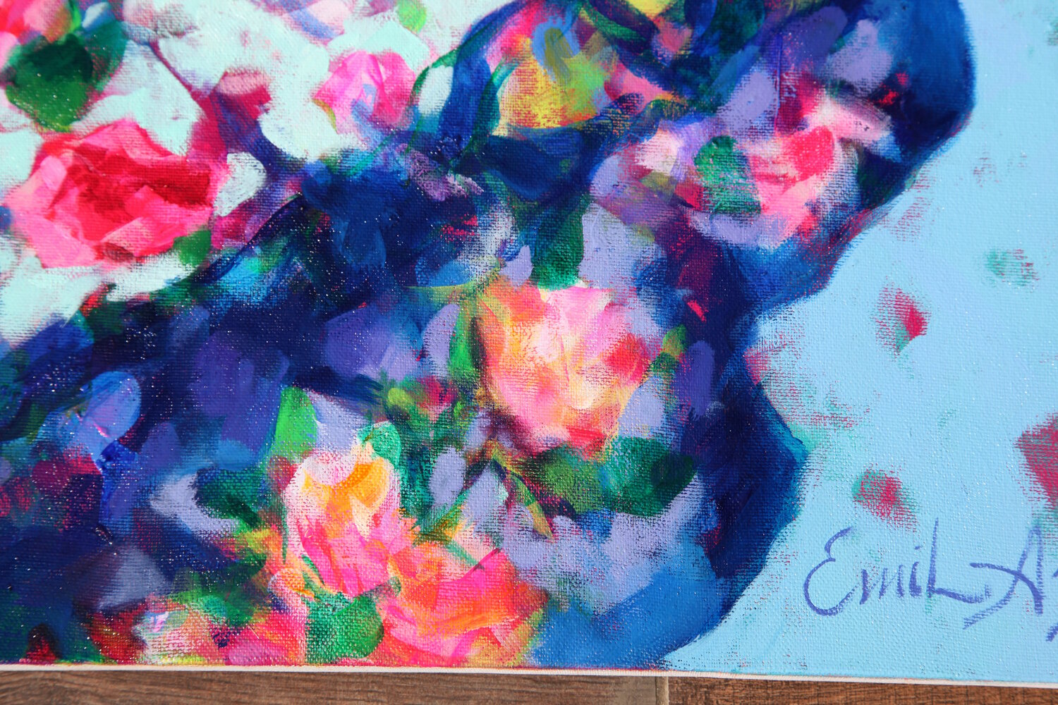 Dancing Flowers by Emil Aziz (2021) : Painting Oil on Canvas - SINGULART