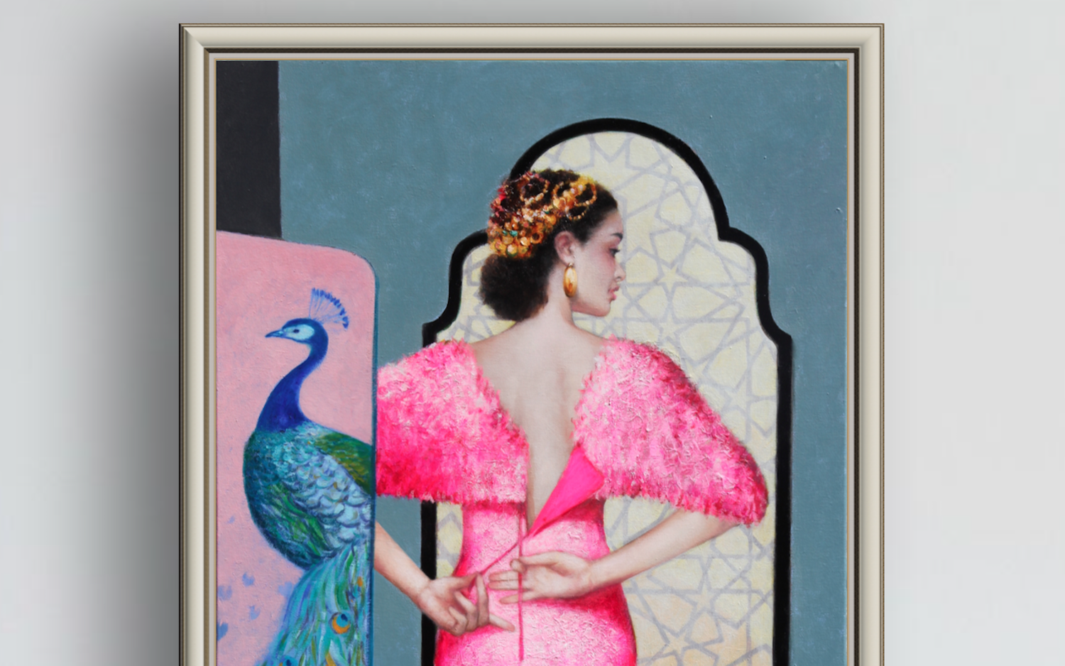 The Pink Dress by Emil Aziz (2020) : Painting Oil on Canvas - SINGULART