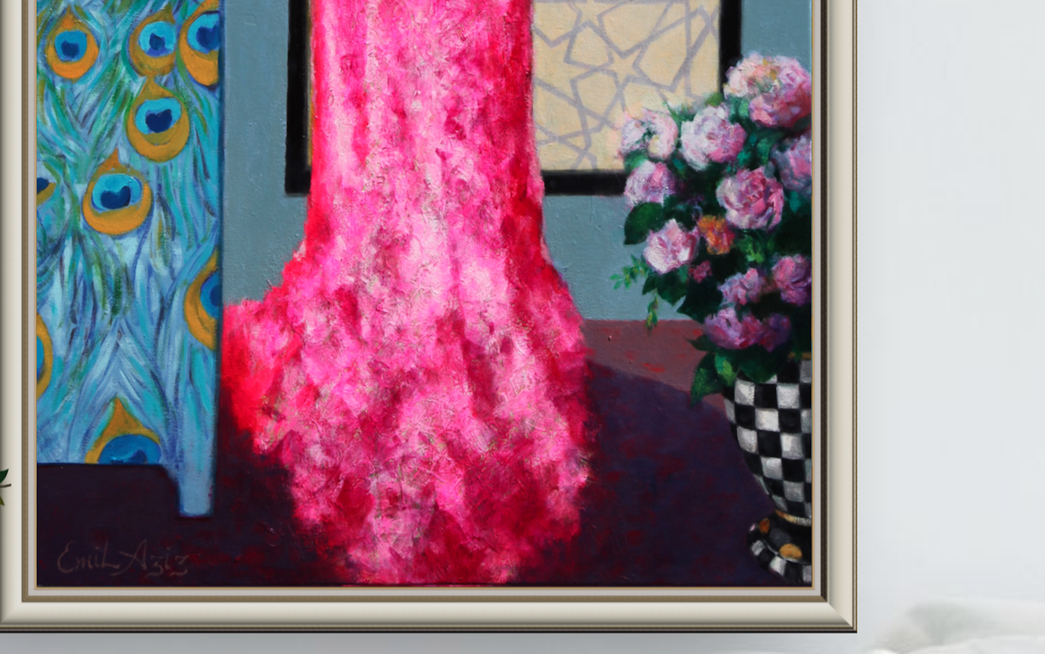 The Pink Dress by Emil Aziz (2020) : Painting Oil on Canvas - SINGULART