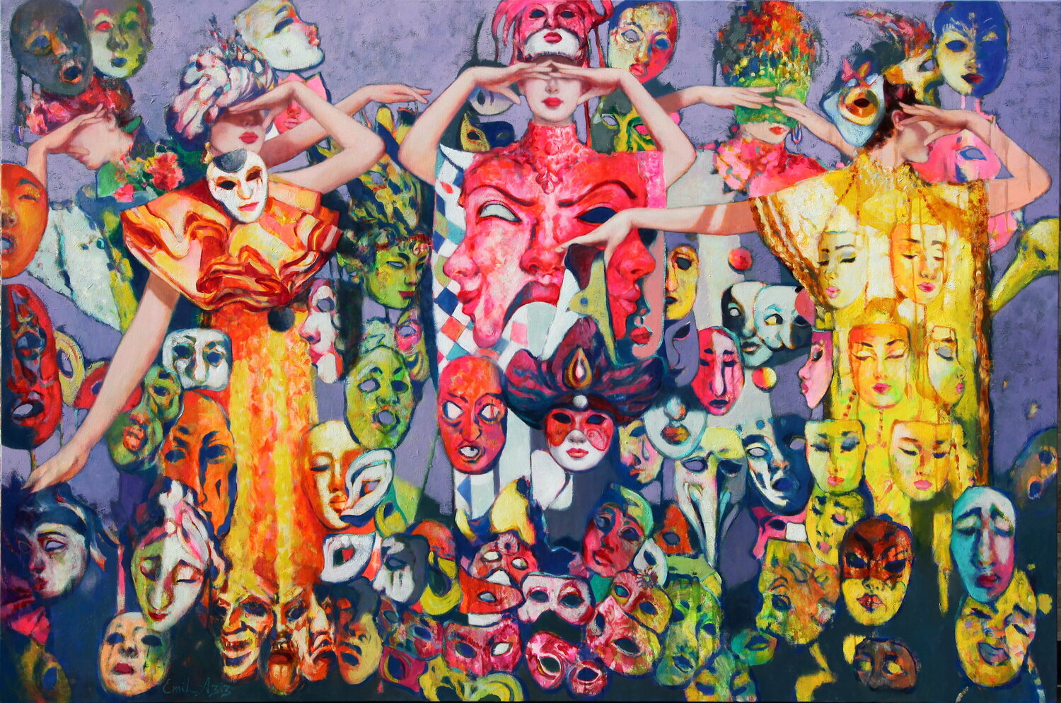 Mask of Masks by Emil Aziz (2020) : Painting Oil on Canvas - SINGULART
