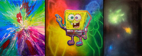 Untitled Triptych Pop (Chaos Culture: SpongeBob SquarePants, Roy ...