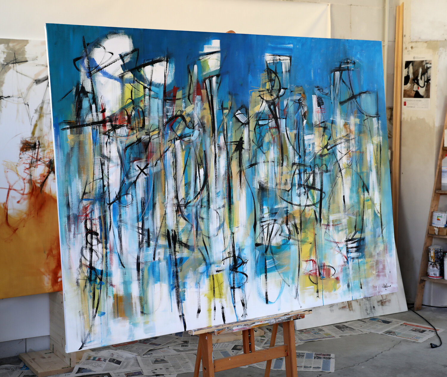 The Club by Francesco D'Adamo (2021) : Painting Acrylic, Oil on Canvas ...