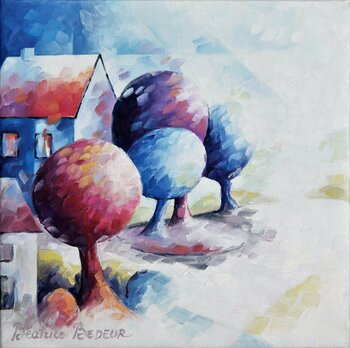 Petites maisons dans la prairie by Béatrice Bedeur (2011) : Painting ...
