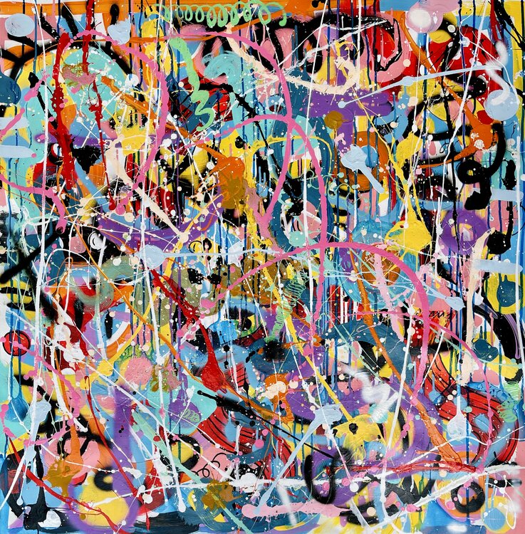 Prometheus by Mercedes Lagunas (2021) : Painting Acrylic, Spray paint ...