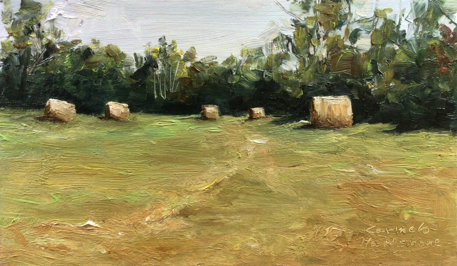 Rotoli di paglia by Carmelo Margarone (2022) : Painting Oil on Wood ...