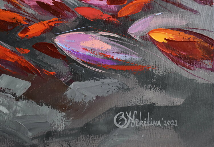 Red Fish by Olga Nikitina (2021) : Painting Oil on Canvas - SINGULART