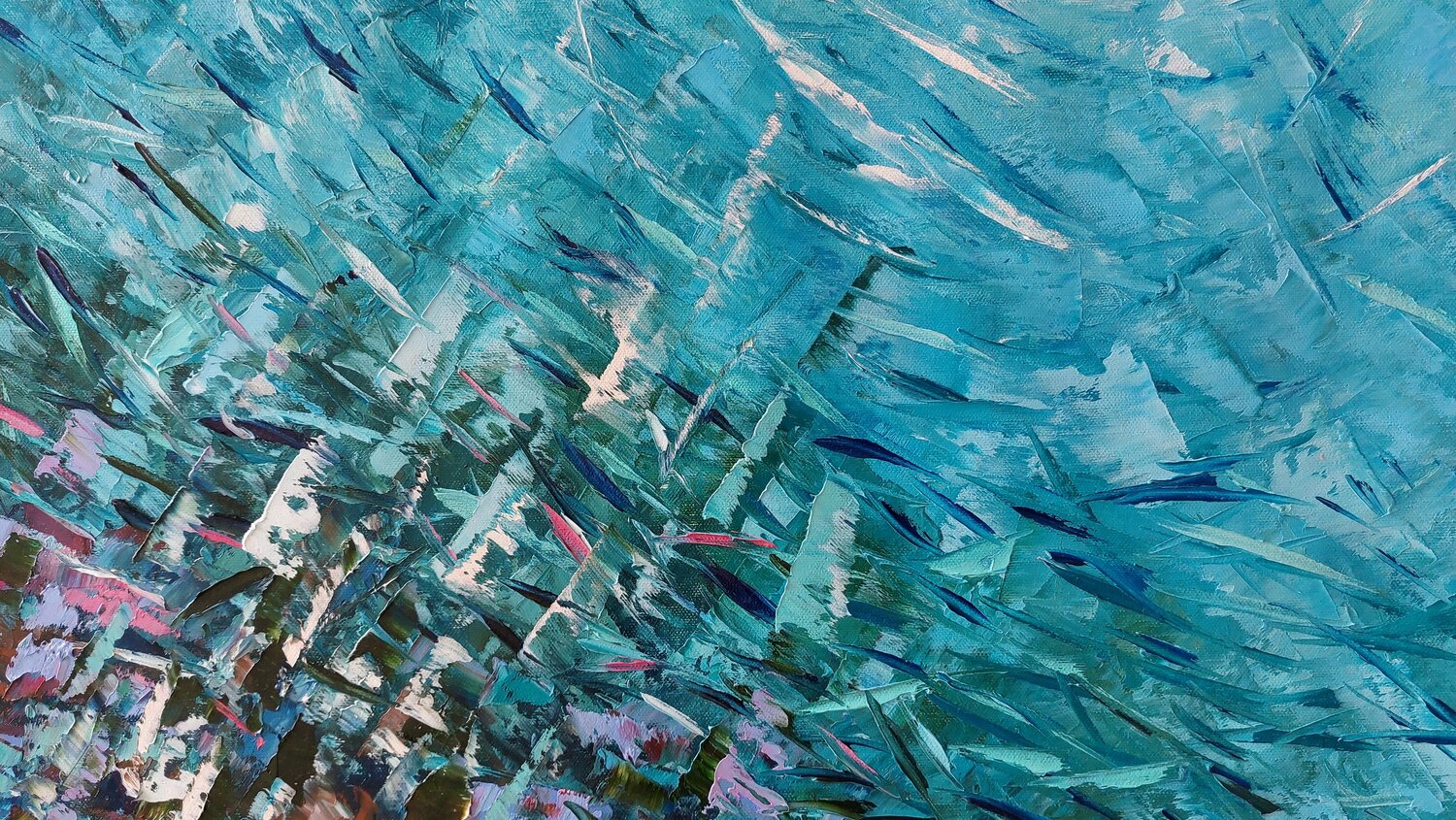 Abstract Fish by Olga Nikitina (2022) : Painting Oil on Canvas - SINGULART