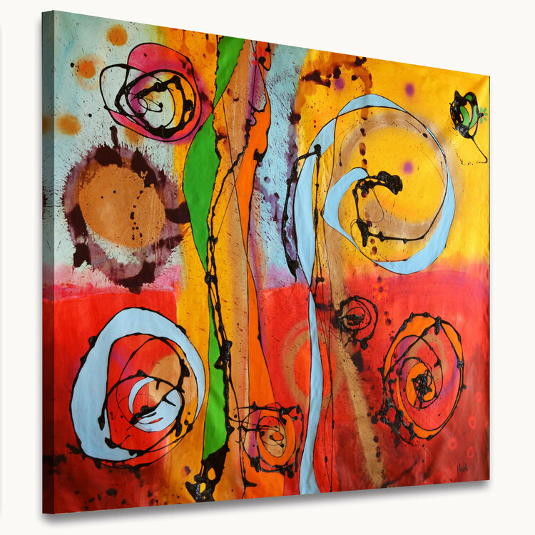 Happyness by Maria Moretti (2021) : Painting Acrylic, Oil on Canvas ...