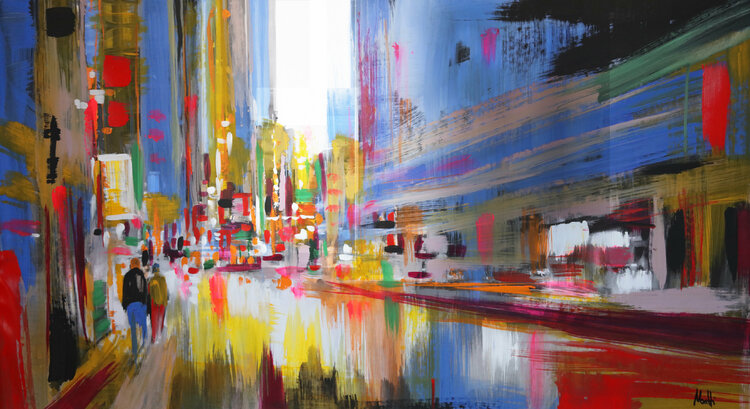 Metropolis by Maria Moretti (2020) : Painting Acrylic, Oil on Canvas ...
