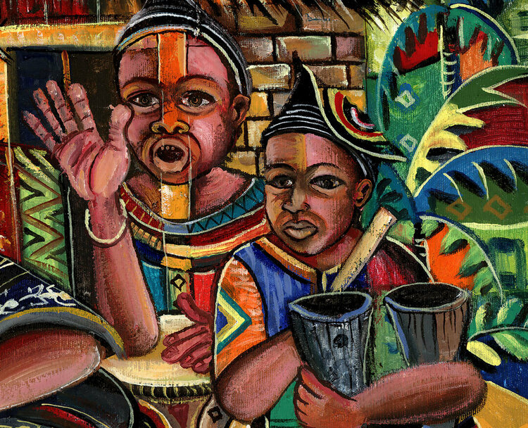 Juju Dance Group in Africa - Giclée art print by Angu Walters (2015 ...